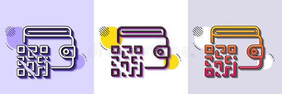 Qr Code Line Icon. Scan Barcode Sign. Halftone Dotted Pattern. Vector ...