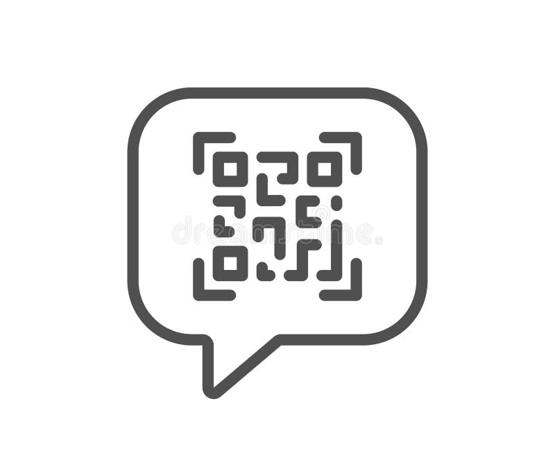 Qr Code Line Icon. Scan Barcode Sign. Vector Stock Illustration ... Qr Code Line Icon. Scan Barcode Sign. Vector Stock Illustration ...
