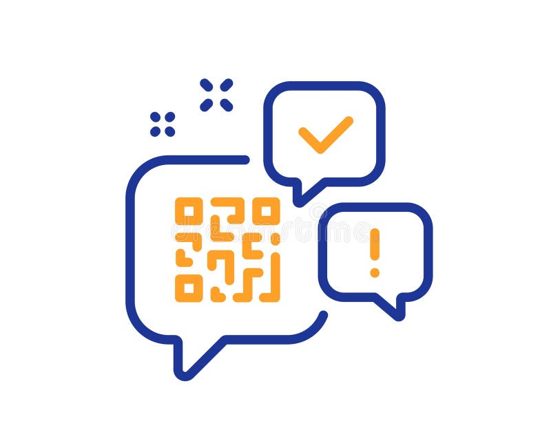 No QR Code Line Icon. Scan Barcode Sign. Vector Stock Vector ...