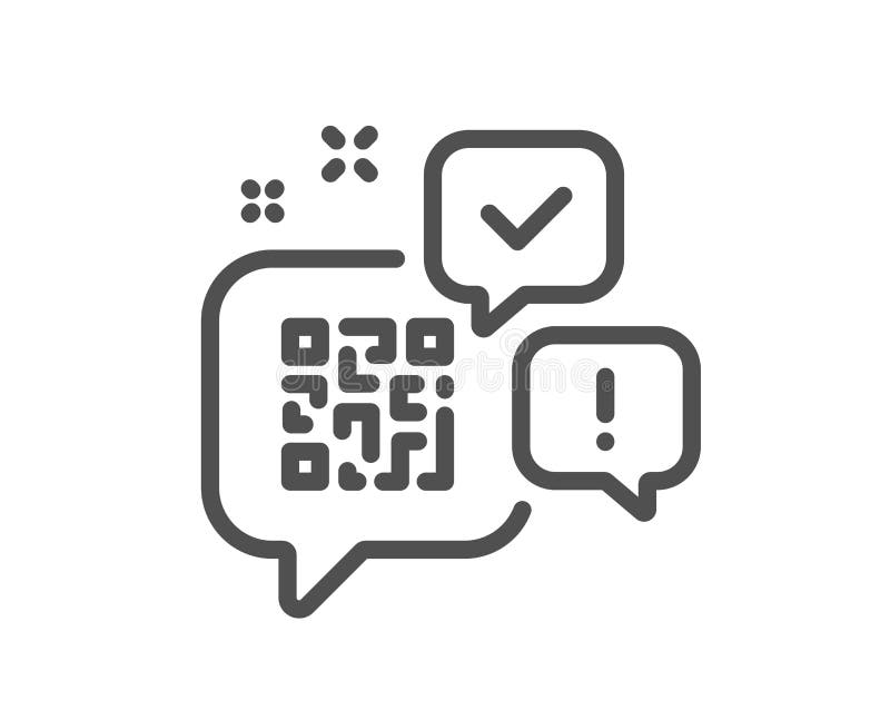 Qr Code Line Icon. Scan Barcode Sign. Vector Stock Illustration ...