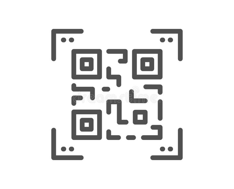 Qr Code Line Icon. Scan Barcode Sign. Vector Stock Illustration ...