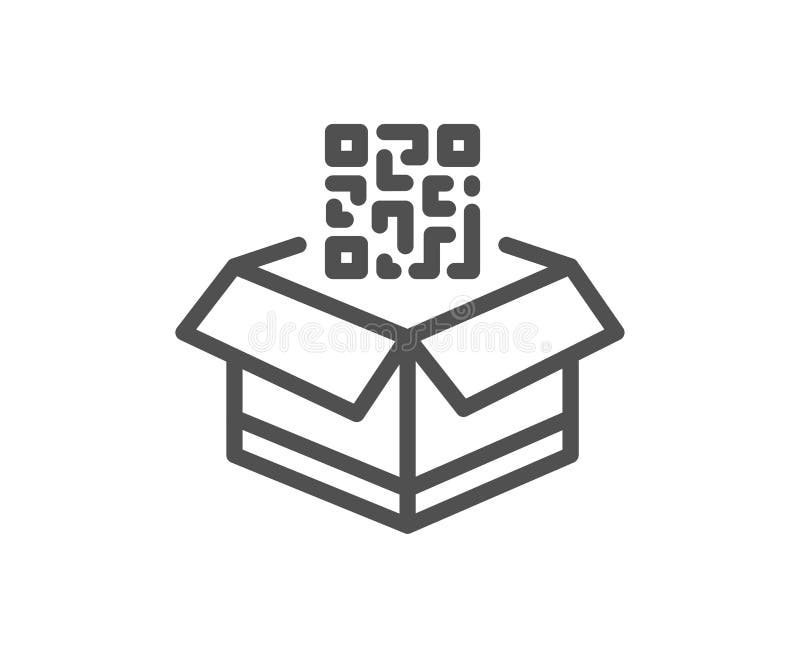 Qr Code Line Icon. Scan Barcode Sign. Vector Stock Vector ...
