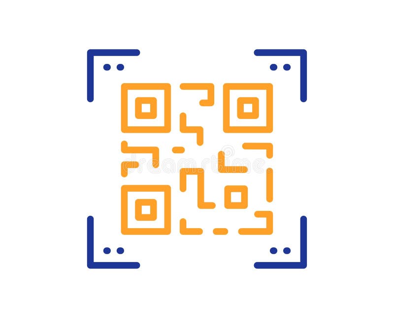 Qr Code Line Icon. Scan Barcode Sign. Vector Stock Illustration ... Qr Code Line Icon. Scan Barcode Sign. Vector Stock Illustration ...