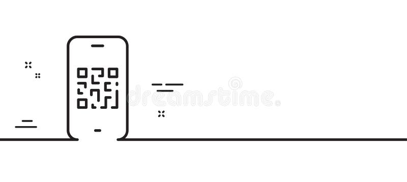 Qr Code Line Icon. Scan Barcode Sign. Vector Stock Illustration ...