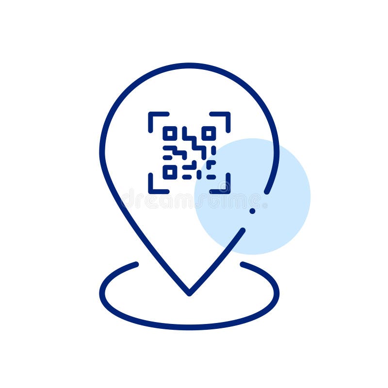Qr Code on a Location Pin. Pixel Perfect, Editable Stroke Icon Stock ... Qr Code on a Location Pin. Pixel Perfect, Editable Stroke Icon Stock ...