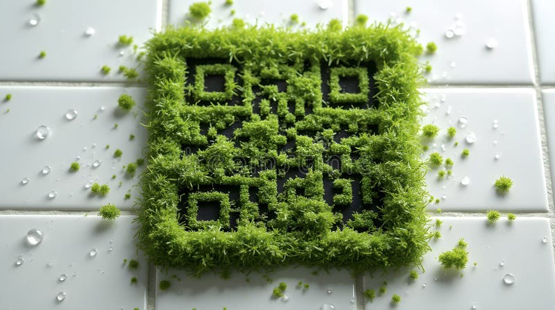 Qr Code Made of Fresh Green Moss, AI Generated Image Stock Photo ...