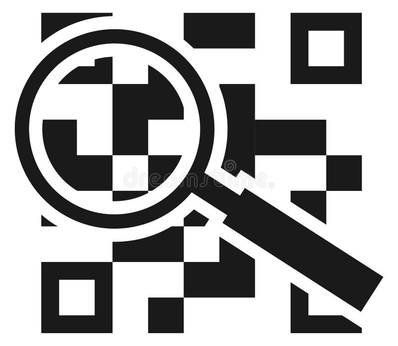 Qr Code with Magnifying Glass. Data Encoding Icon Stock Vector ... Qr Code with Magnifying Glass. Data Encoding Icon Stock Vector ...