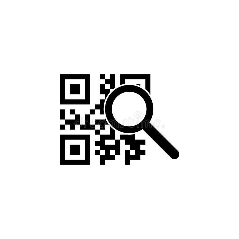 QR Code and Magnifying Glass, Search Flat Vector Icon Stock Vector ...