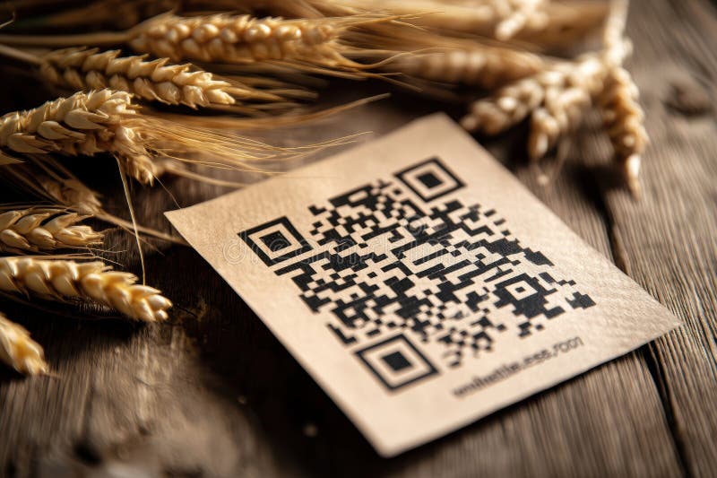 QR Code Menu on Rustic Table Promoting Farm Sourcing and Ingredient ...