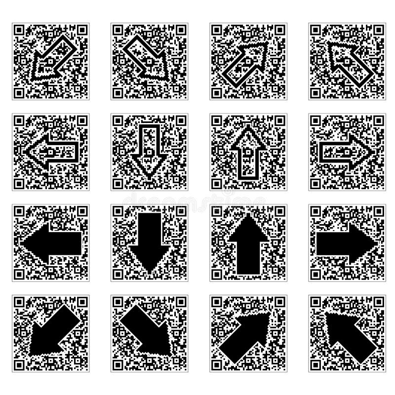QR Code mit Pfeilen vektor abbildung. Illustration von abbildung - 23023210