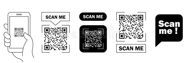 QR Code. QR Code for Mobile App, Payment and Phone. Scan Qr Code Icon ...