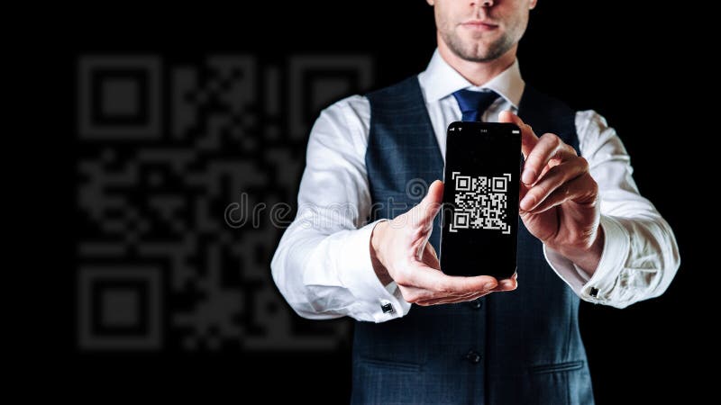 Pay Qr Code. Mobile Smartphone Screen for Payment, Online Pay, Scan ...