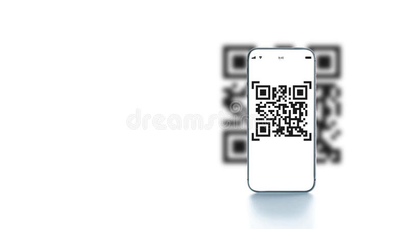 Qr Code Mobile. Digital Mobile Smart Phone with Qr Code Scanner on ...