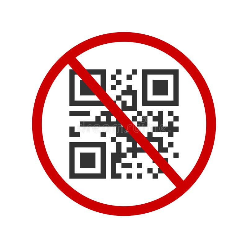 QR Code Not Available Icon. Quick Responce Matrix Barcode in Red ...