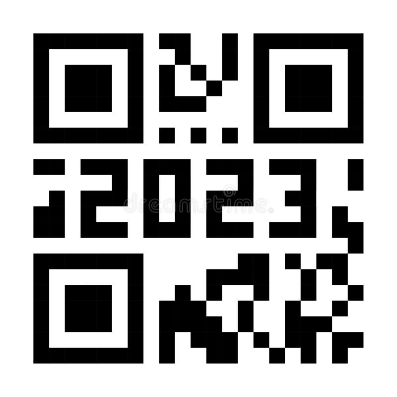 QR Code 2023 Numbers. Happy New Year with Covid Vaccination Barcode ...