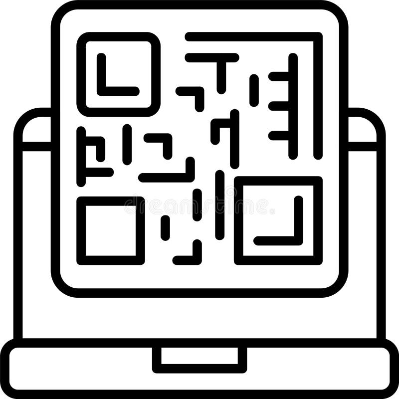 Qr Code Outline Vector Icon Stock Vector - Illustration of engagement ...
