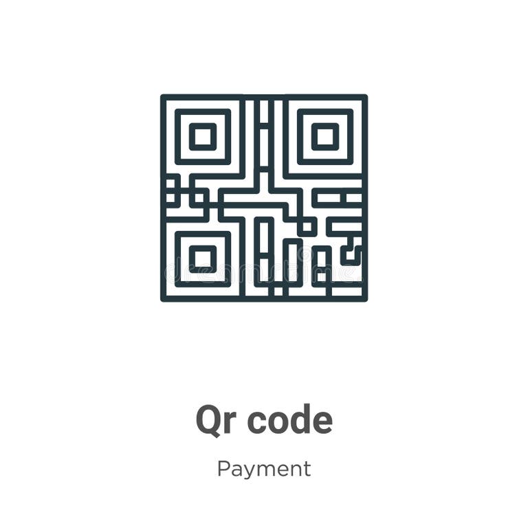Qr Code Outline Vector Icon. Thin Line Black Qr Code Icon, Flat Vector ...