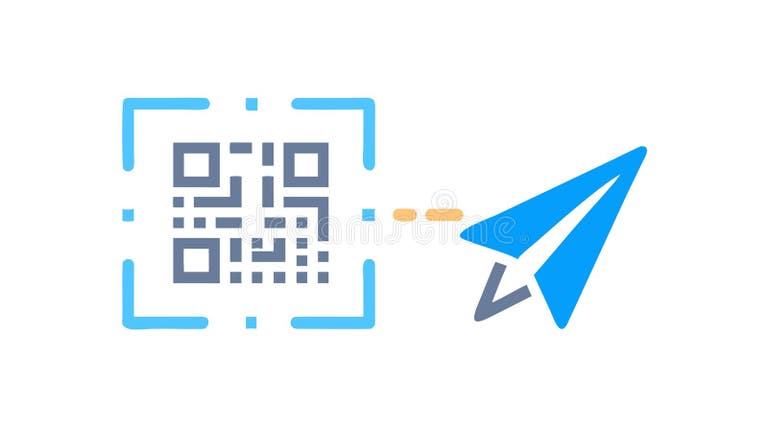 QR Code with Paper Airplane Connectivity Icon, Vector Design Generative ...