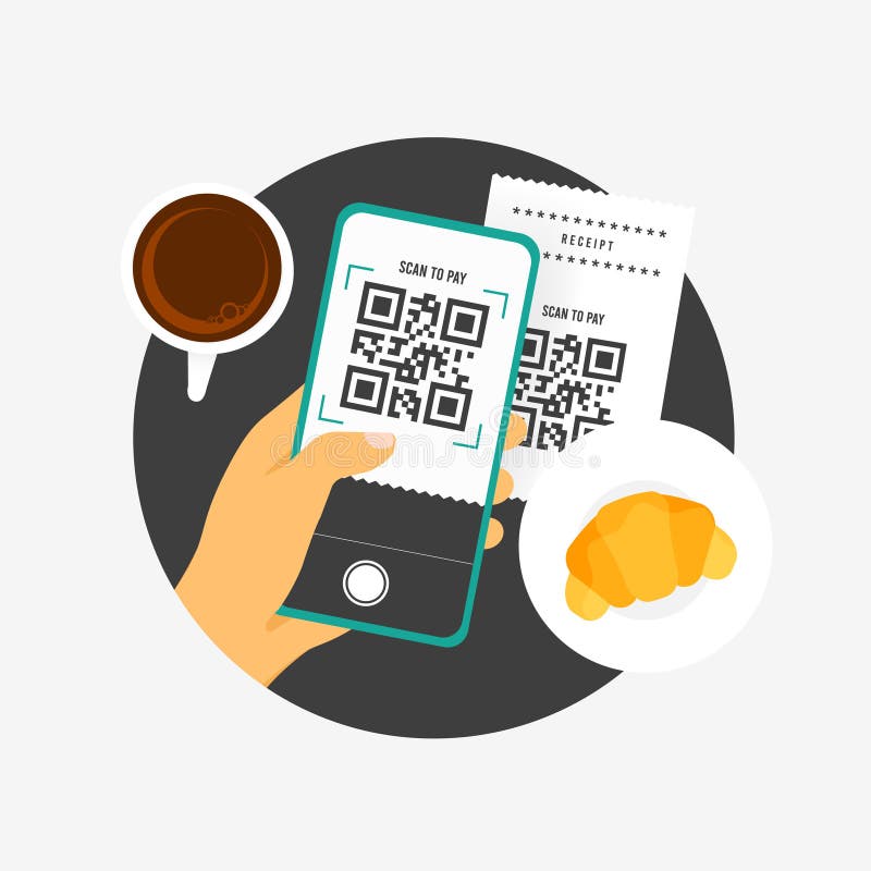 QR Code Payment Concept with Smartphone Scanning Receipt for ...