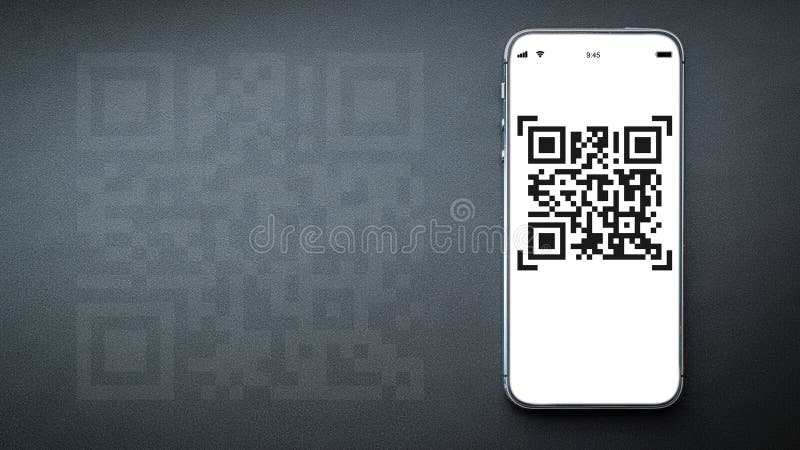 Qr Code Payment. Digital Mobile Smart Phone with Qr Code Scanner on ...