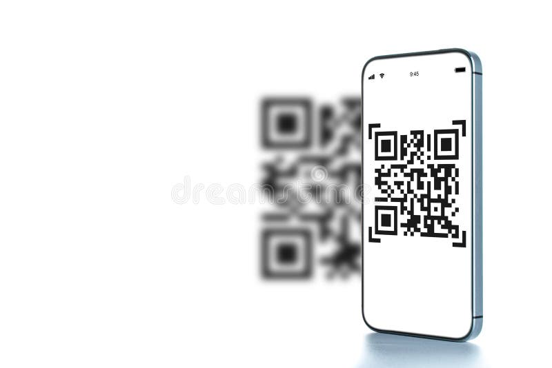 Qr Code Payment. Digital Mobile Smart Phone with Qr Code Scanner on ...
