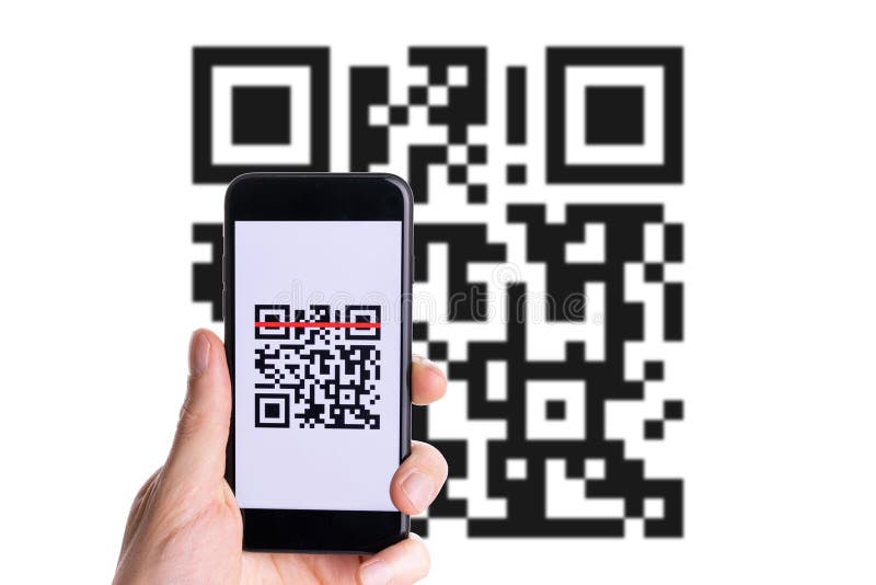 Qr Code Payment. Digital Mobile Smart Phone with Qr Code Scanner on ...