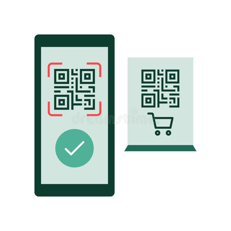 QR Code Payment Isolated Icon Stock Vector - Illustration of purchasing ...