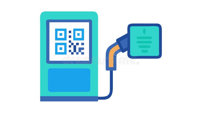 QR Code Payment at Pump, Digital Fuel Transaction Icon, Vector Design ...