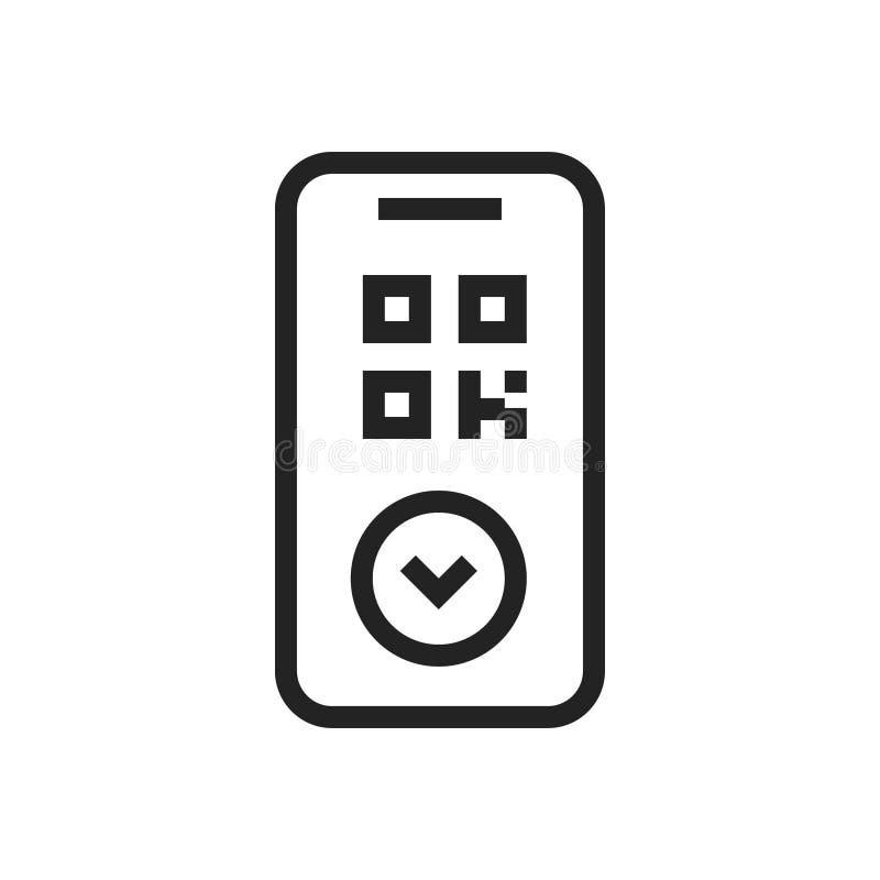 Qr code on phone icon stock illustration. Illustration of coronavirus ...