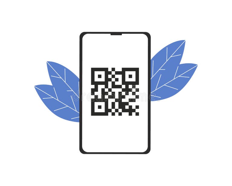 Qr Code on the Phone Screen. Access Code, Code To Read Stock Vector ...