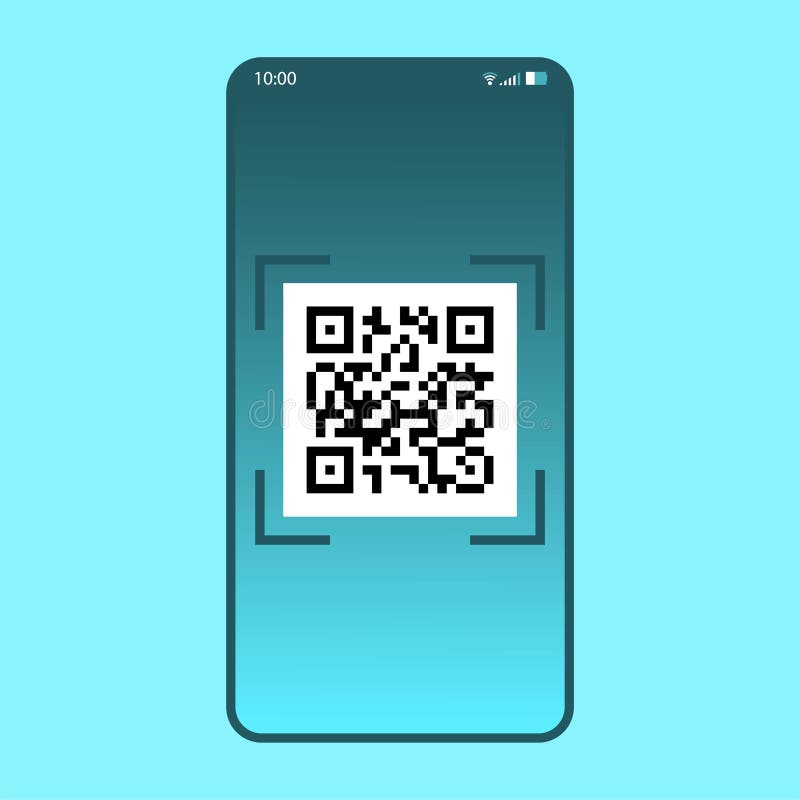 QR Code on the Phone Screen Stock Vector - Illustration of phone ...