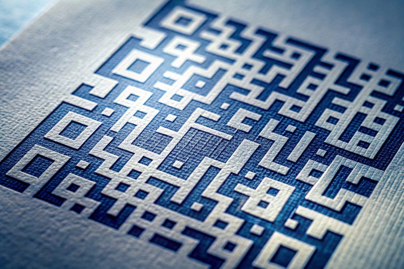 QR Code Printed on Paper. Macro Image. Focus on the Bottom of the Code ...