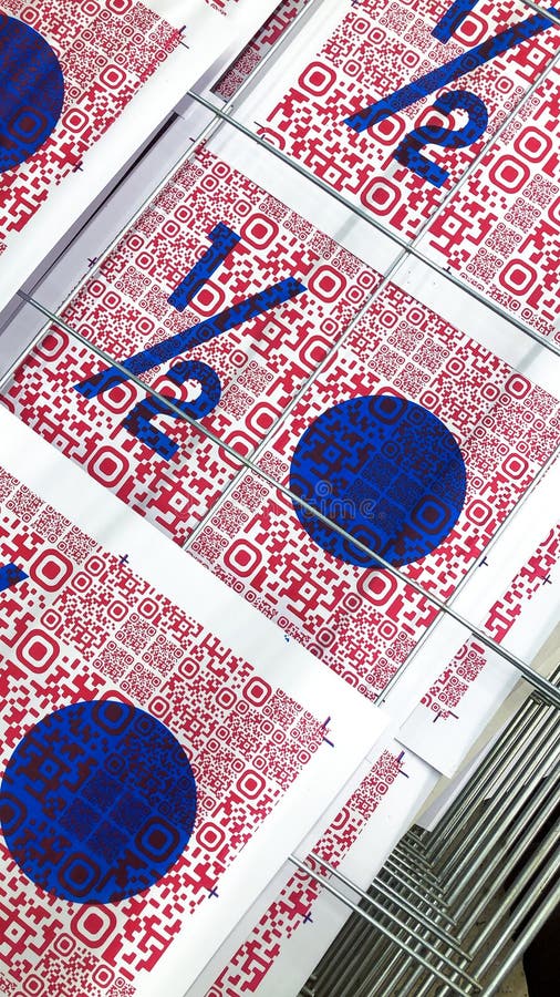 QR Code Prints in Silkscreen Production Stock Image - Image of ...