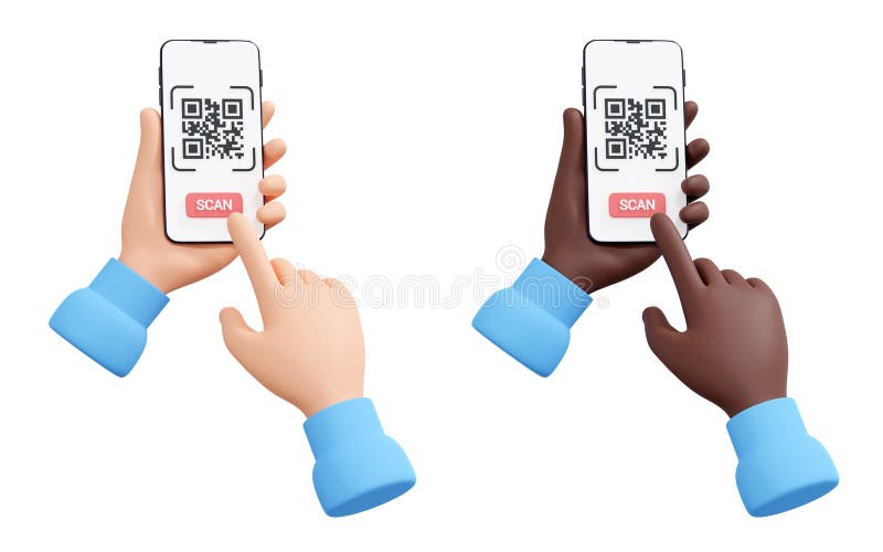 QR Code Reading 3d Render Illustration Stock Illustration ...