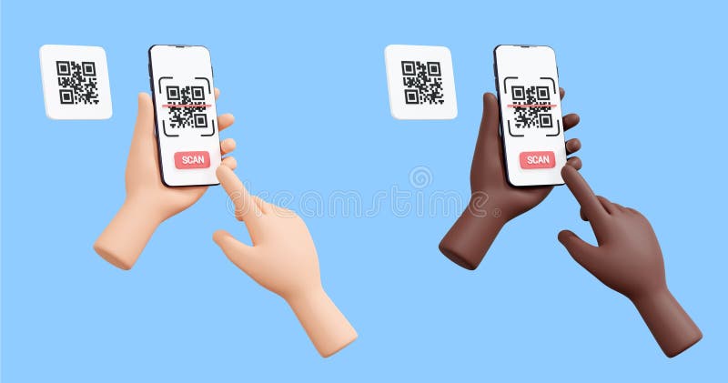 Qr Code Scan Concept - Human Hand Holding Mobile Phone with Barcode ...