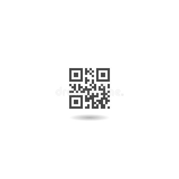 QR Code Sample for Smartphone Scanning Icon with Shadow Stock Vector ...