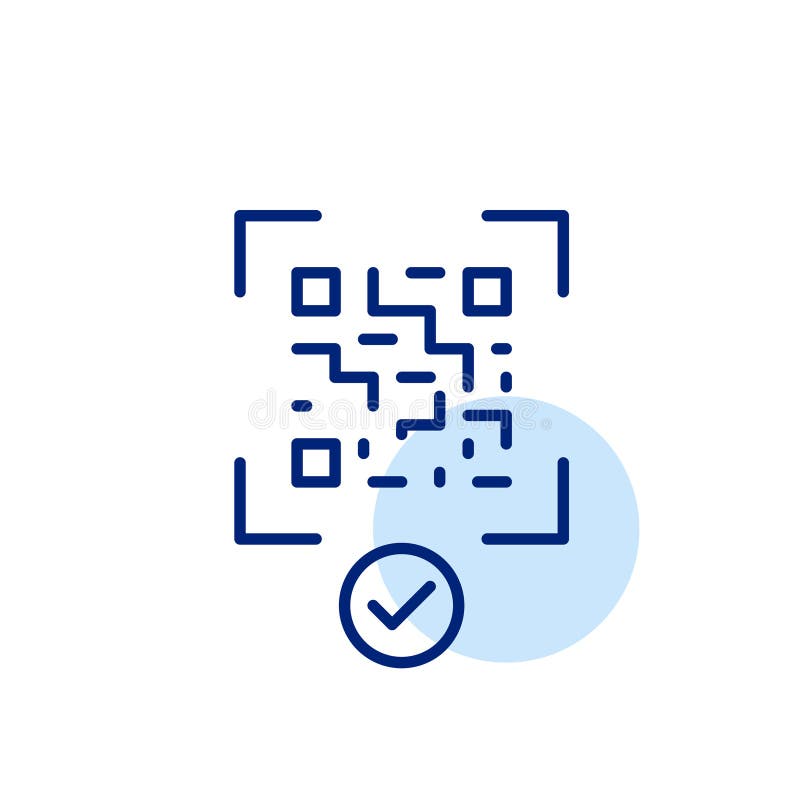 Qr-code Scan with Checkmark. Approved Link or Completed Payment. Pixel ...