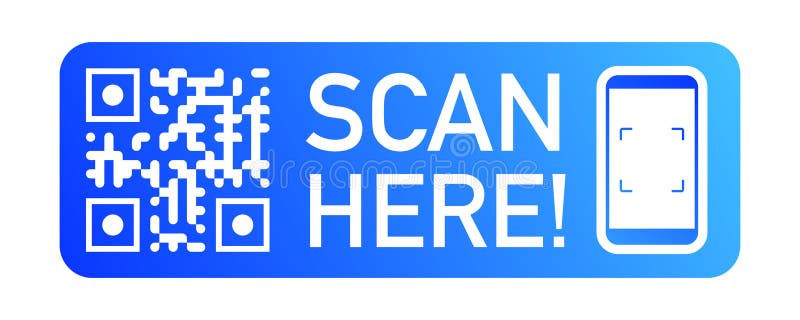 QR Code Scan Here Icon Color Style Stock Illustration - Illustration of ...