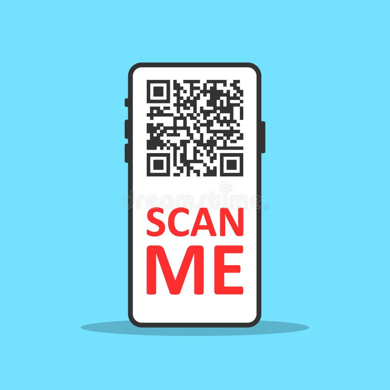 QR Code Scan Icon in Flat Style. Mobile Phone Scanning Vector ...