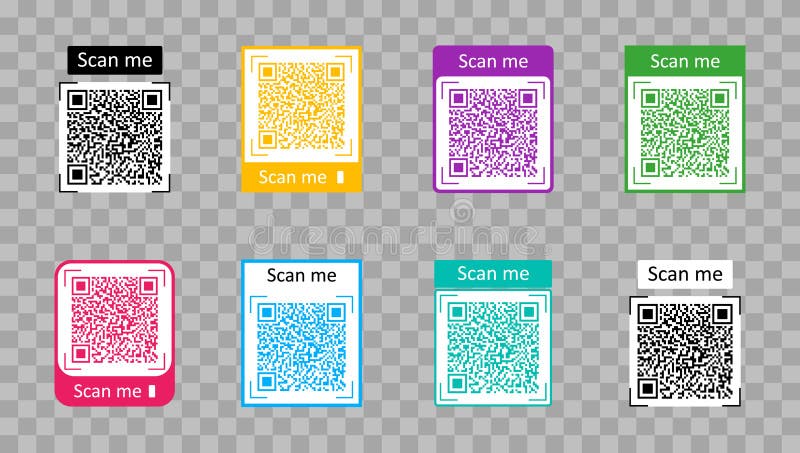 QR Code for Scan. Icon for Phone Scanner. Tag with Frame for Scan with ...