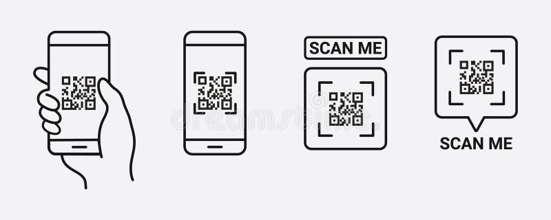 QR Code Scan Icon , Scanning, Scan Me Barcode Sign, Eps File Stock ...