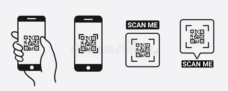 QR Code Scan Icon , Scanning, Scan Me Barcode Sign, Eps File Stock Vector - Illustration of logo ...