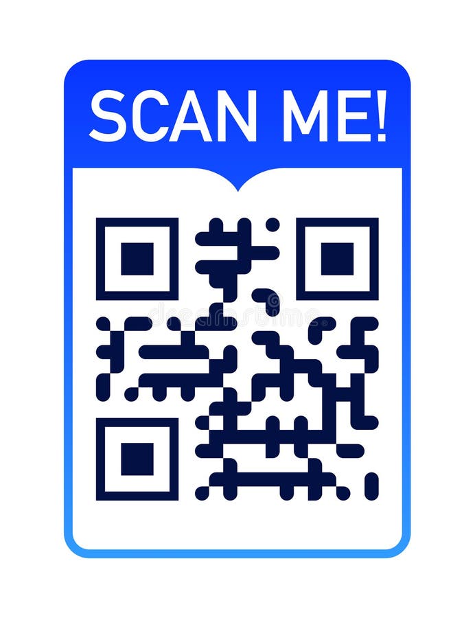 QR Code Scan Me Label Color Style Stock Vector - Illustration of ...