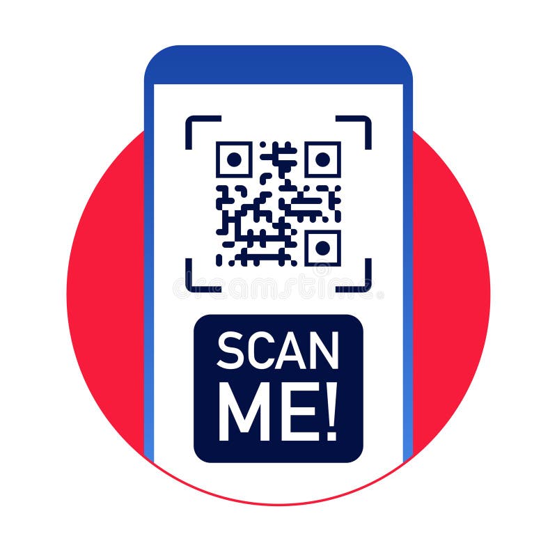 QR Code Scan Me Sticker Color Style Stock Illustration - Illustration ...
