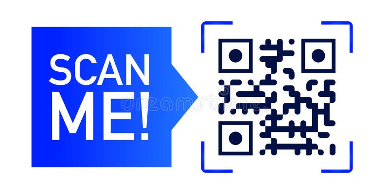 QR Code Scan Me Sticker Modern Style Stock Vector - Illustration of ...