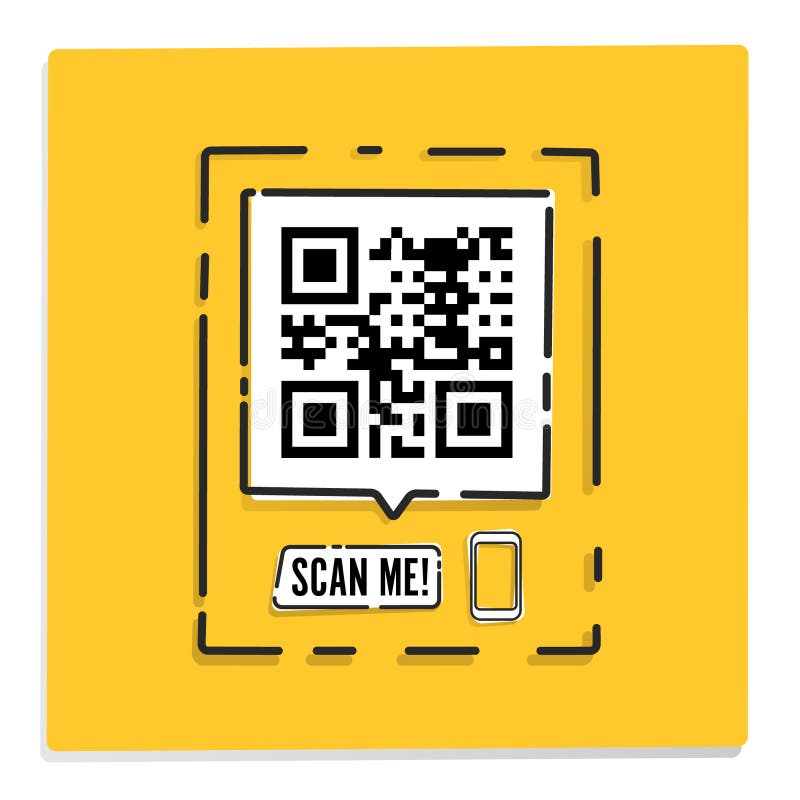Qr Code SCAN ME Template in Sketch Style. EPS 10 Vector Format Stock ...