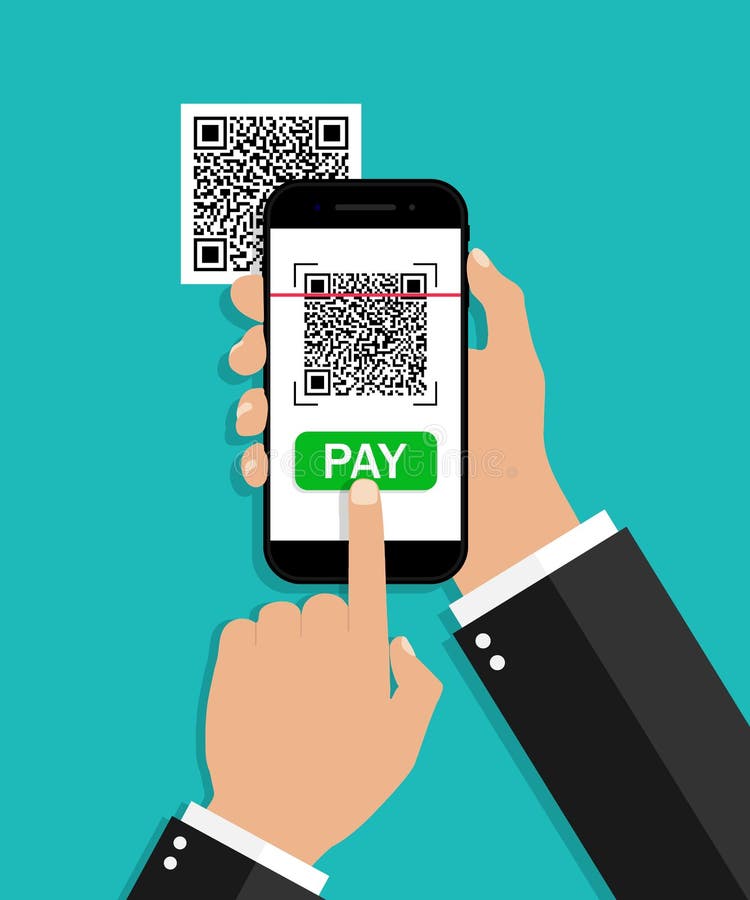 QR Code Scan from Mobile. Payment from Phone. Smartphone with Scanner ...