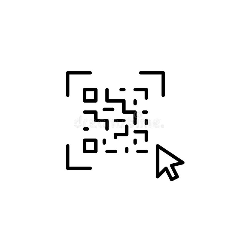 Qr Code Scan and Mouse Click. Interactive Qr Code. Pixel Perfect Vector ...