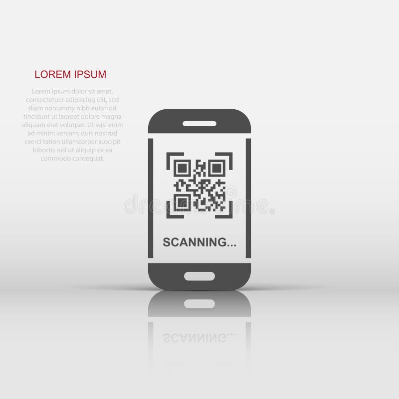 Qr Code Scan Phone Icon in Comic Style. Scanner in Smartphone Vector ...