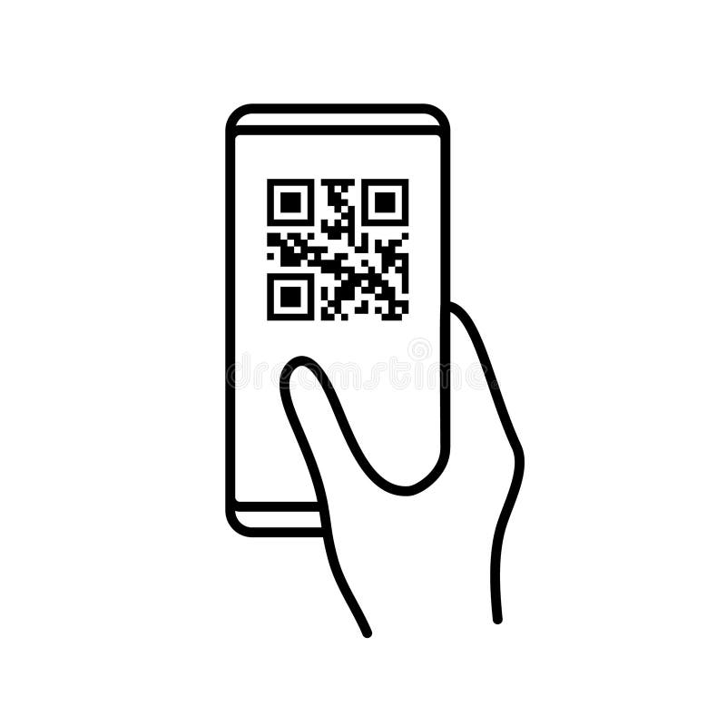 QR Code Scan Phone Mobile Pay App. Smartphone Qr Scan Code Vector ...